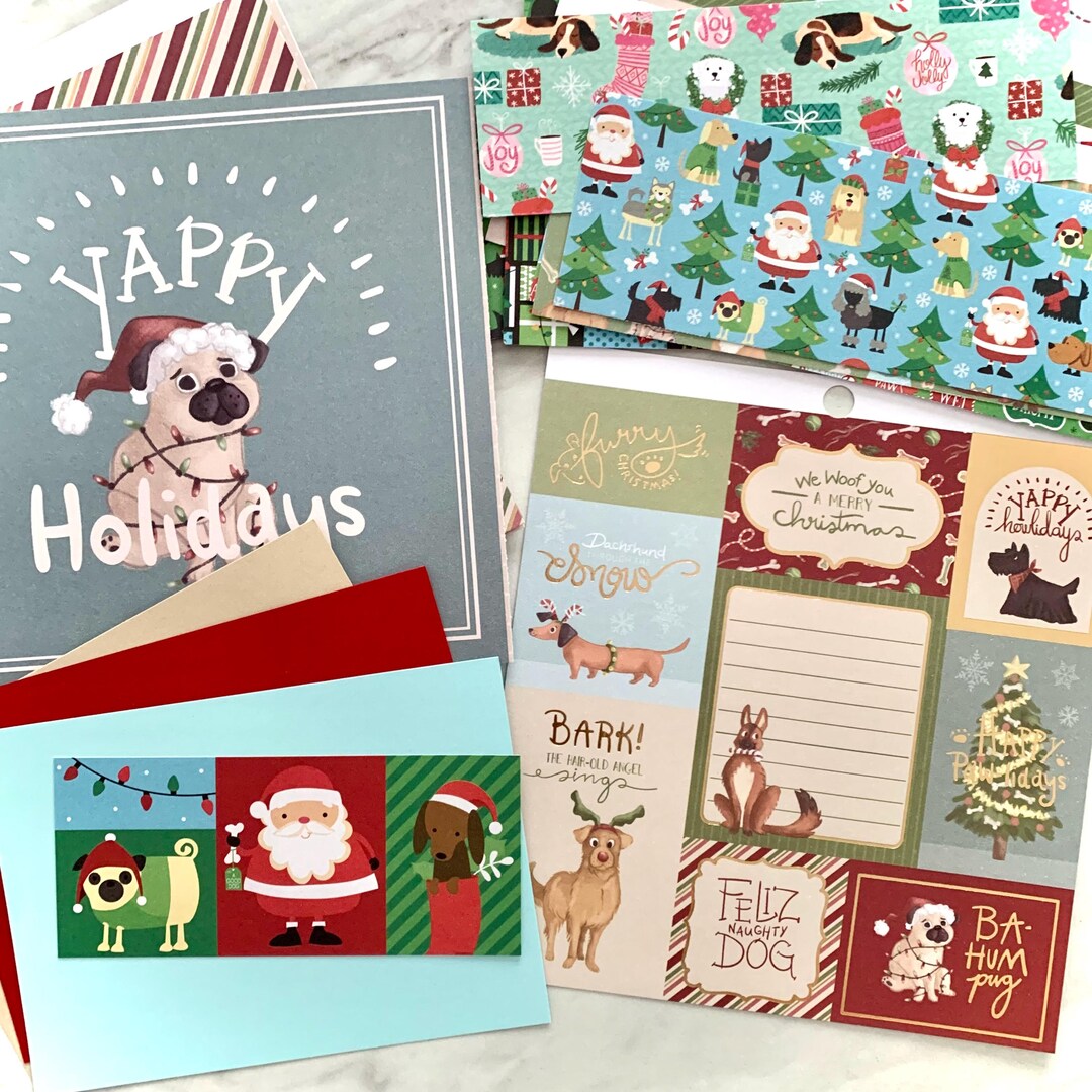 Dog Christmas Ephemera. 30 Pieces for DIY Projects. Dog Scrapbook ...