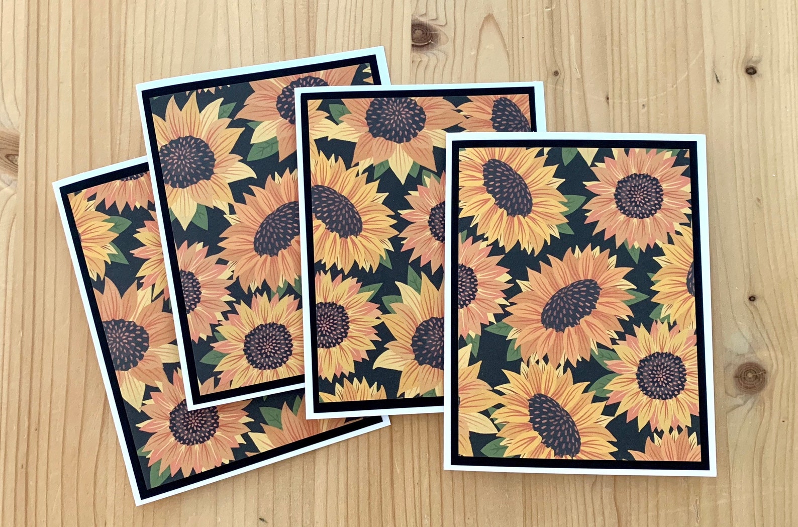 Sunflower Cards. Set of 4 Blank Note Cards. Sunflower Gift - Etsy