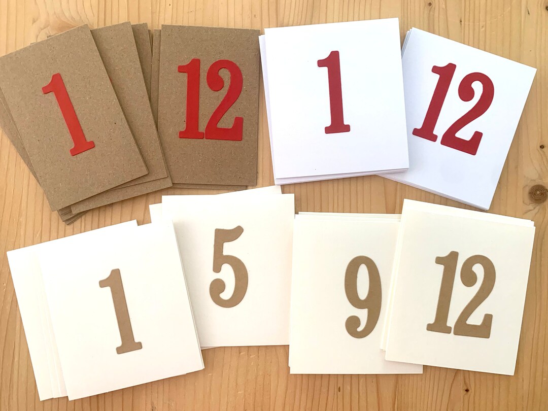 Christmas Countdown Numbers. Advent Calendar. Mini Cards for the 12 ...