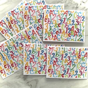 Colorful Alphabet Teacher Note Cards, Set of 10. Blank Cards, Teacher ...