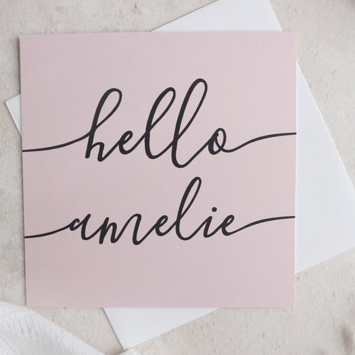 Personalised New Baby Name Card New Baby Gift New Baby Card | Etsy