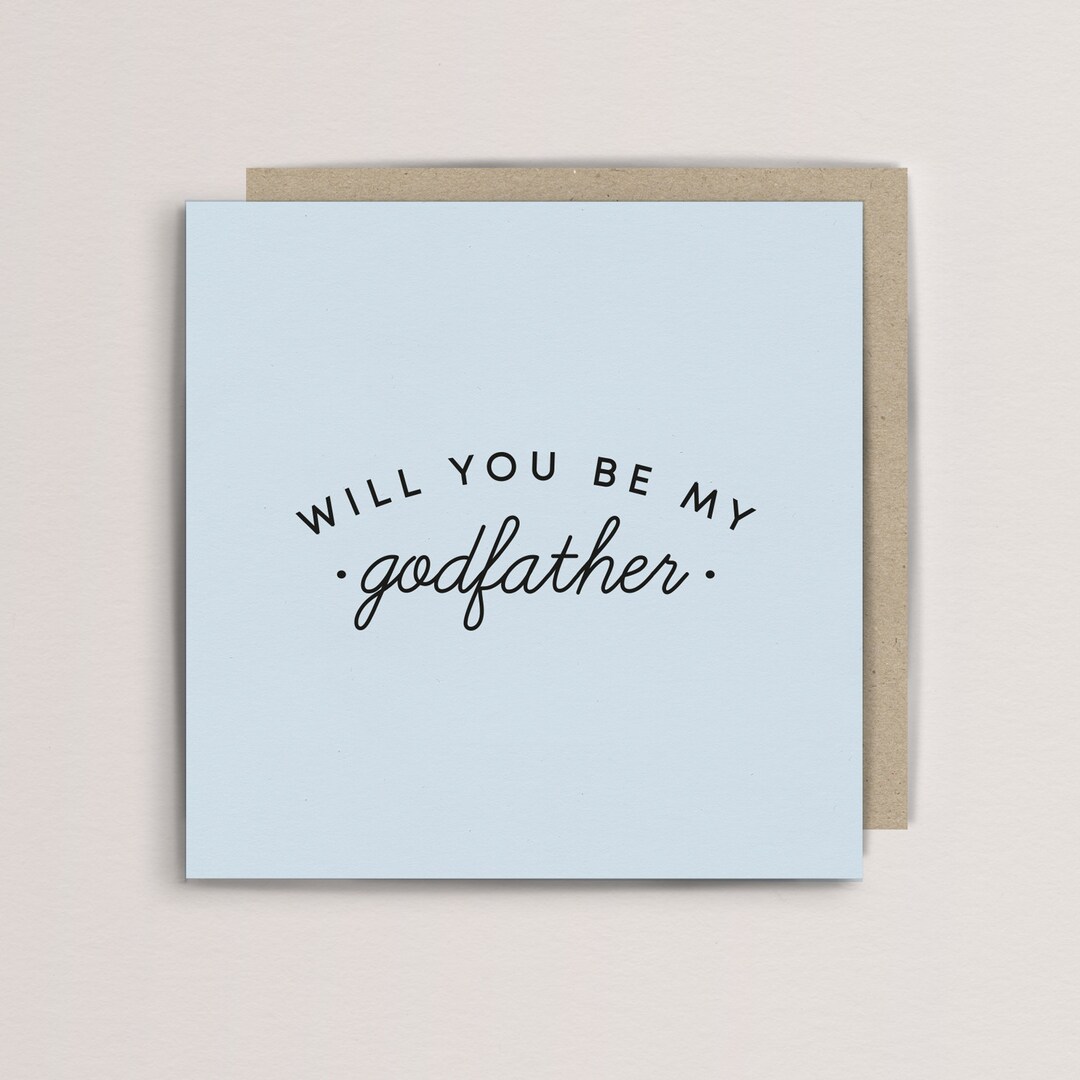Will You Be My Godfather Card Invite Godparent Proposal New Baby ...