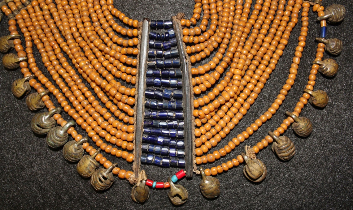 Necklace Authentic Vintage Konyak Large Mustard Bead Very Old Small