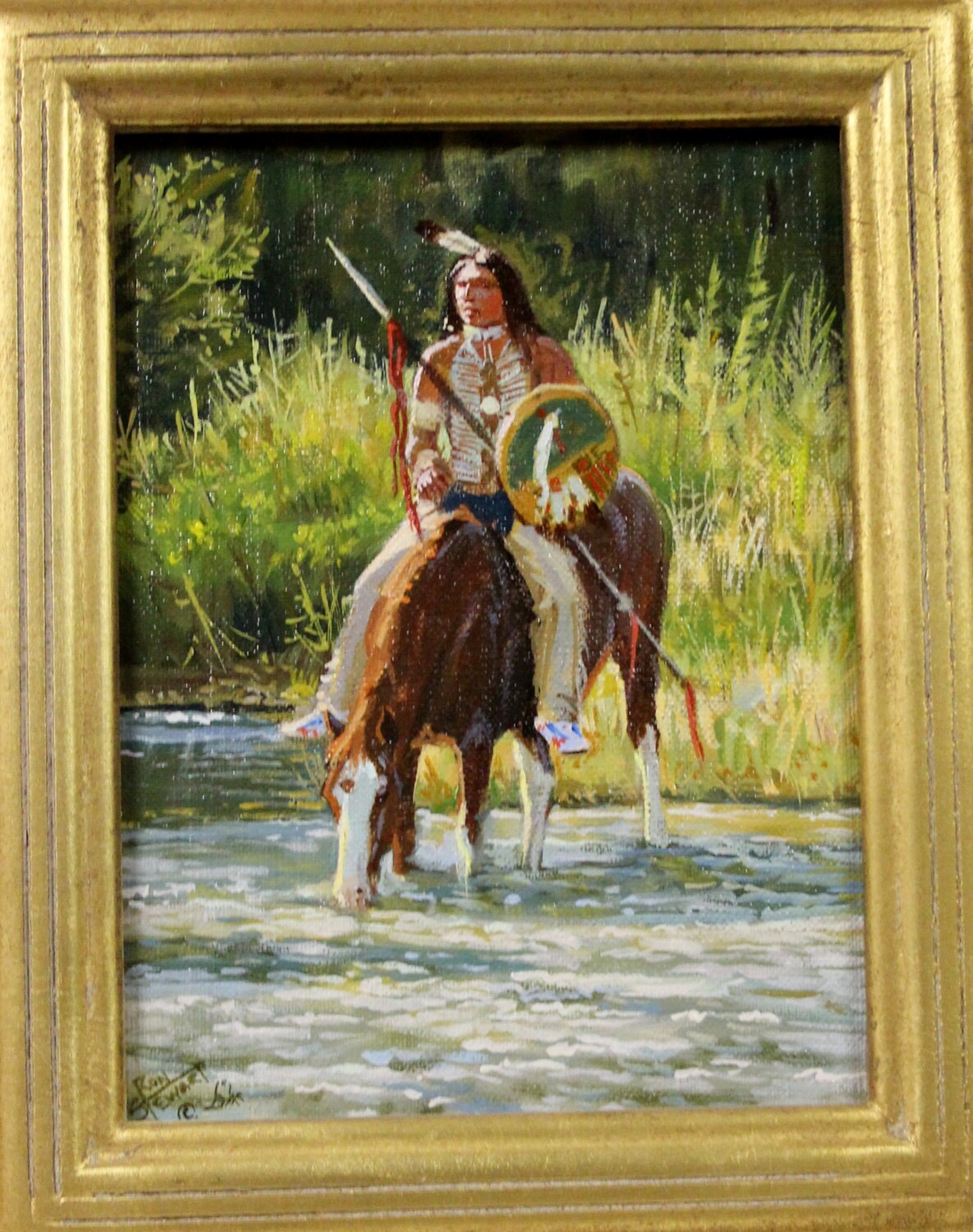 Western Artist: Ron Stewart Oil Painting, "quiet Passage", Ca 1970 ...