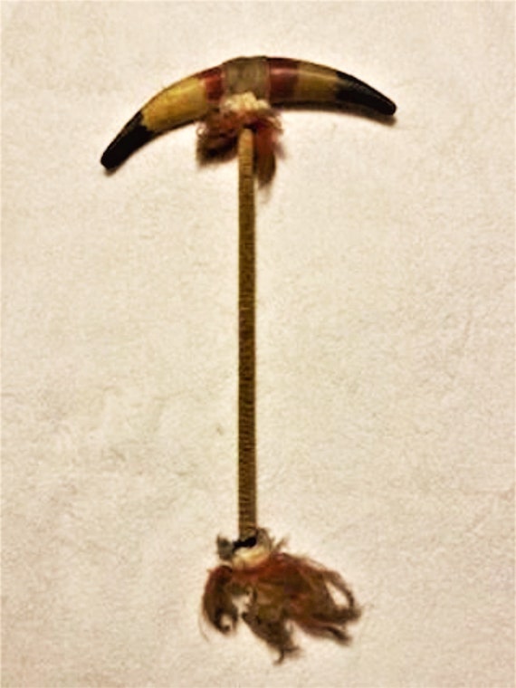 Native American Vintage Sioux Buffalo Horn Dance Wand Ca | Etsy