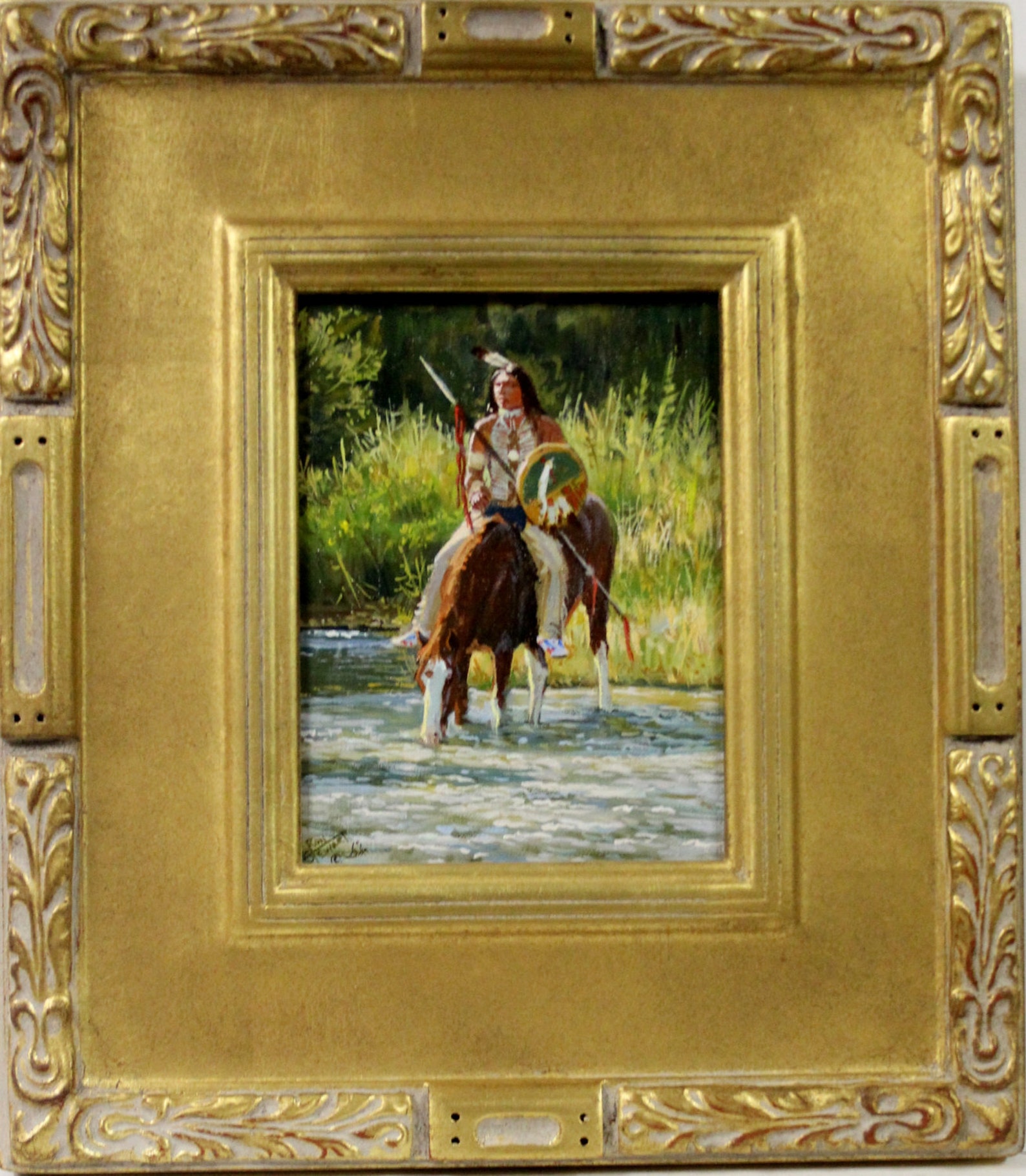 Western Artist: Ron Stewart Oil Painting, "quiet Passage", Ca 1970 ...