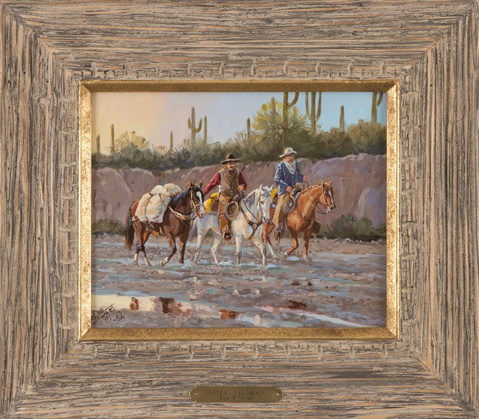 Western Artist: Ron Stewart, “after the Rain”, Oil Painting, on Board ...