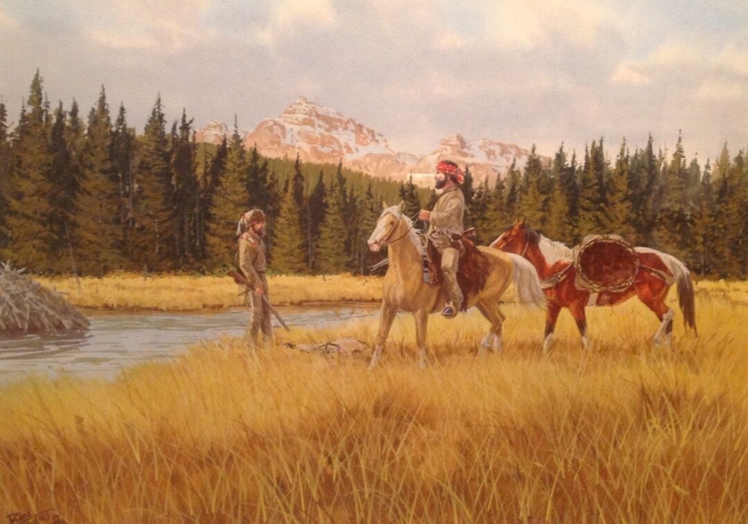 Native Art : Ron Stewart, "indian Warning", Signed, Opaque Water Color ...