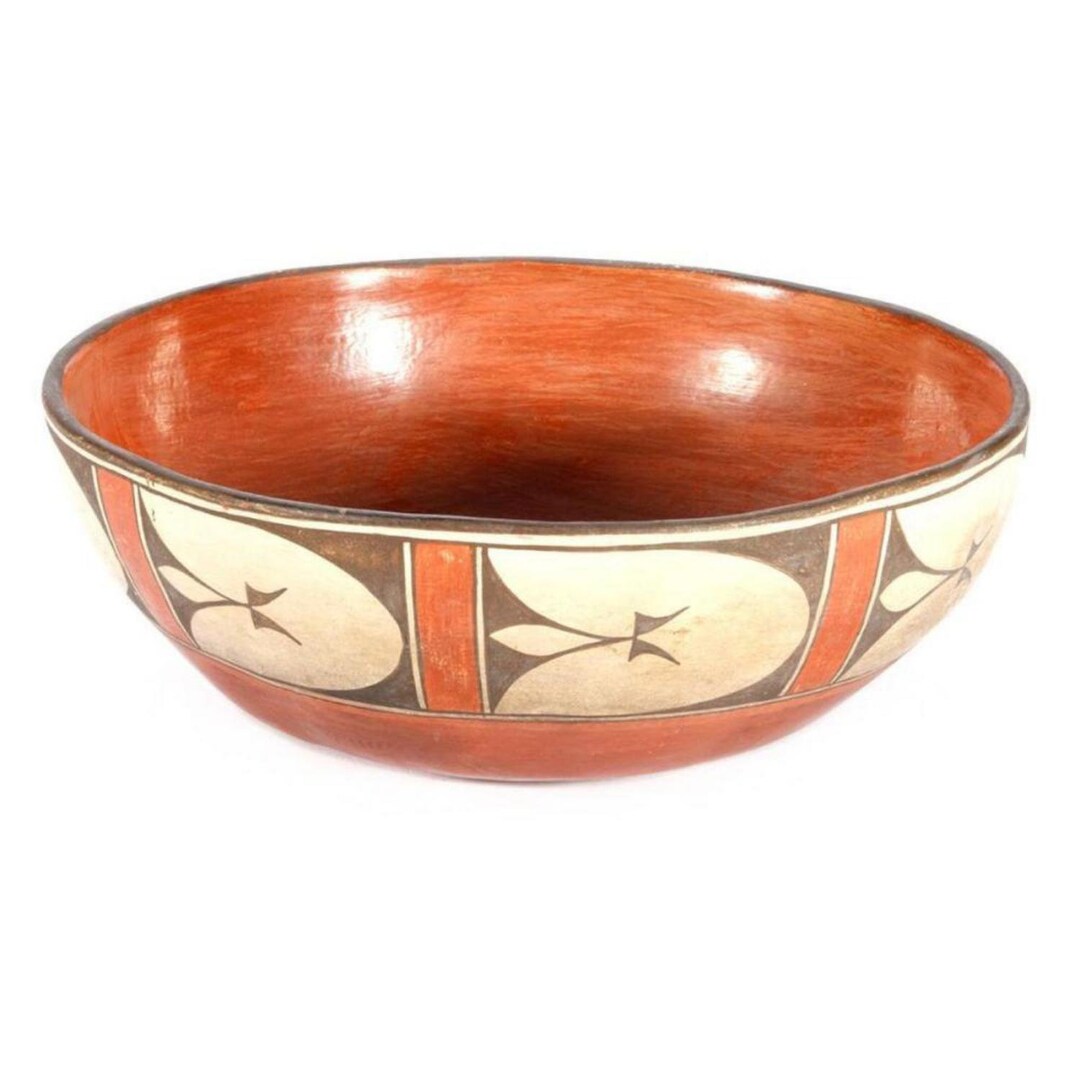 Native American Vintage Zia Poly Chrome Dough Bowl Ca - Etsy