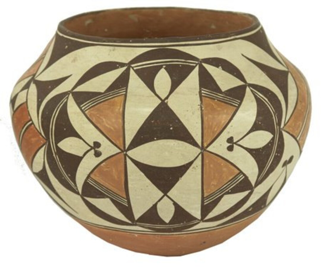 Vintage Pottery : Classic Design Vintage Polychrome Acoma Pottery Olla ...