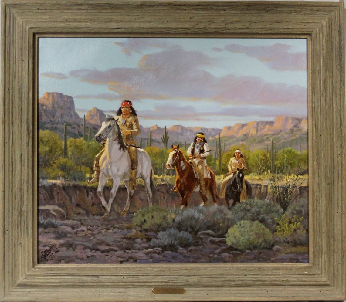 Western Artist, Ron Stewart Oil Painting, "evening Trouble", #735 - Etsy