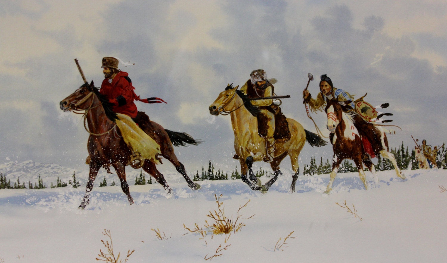 Western Art: Ron Stewart, Western Artist, Water Color Painting, winter ...