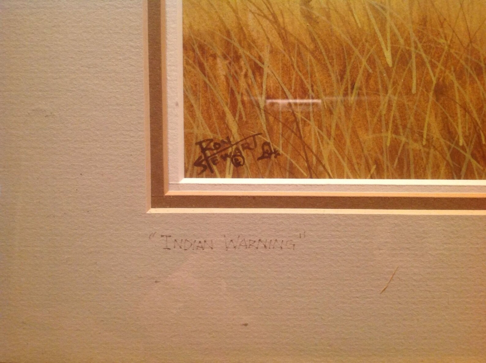 Native Art : Ron Stewart, "indian Warning", Signed, Opaque Water Color ...