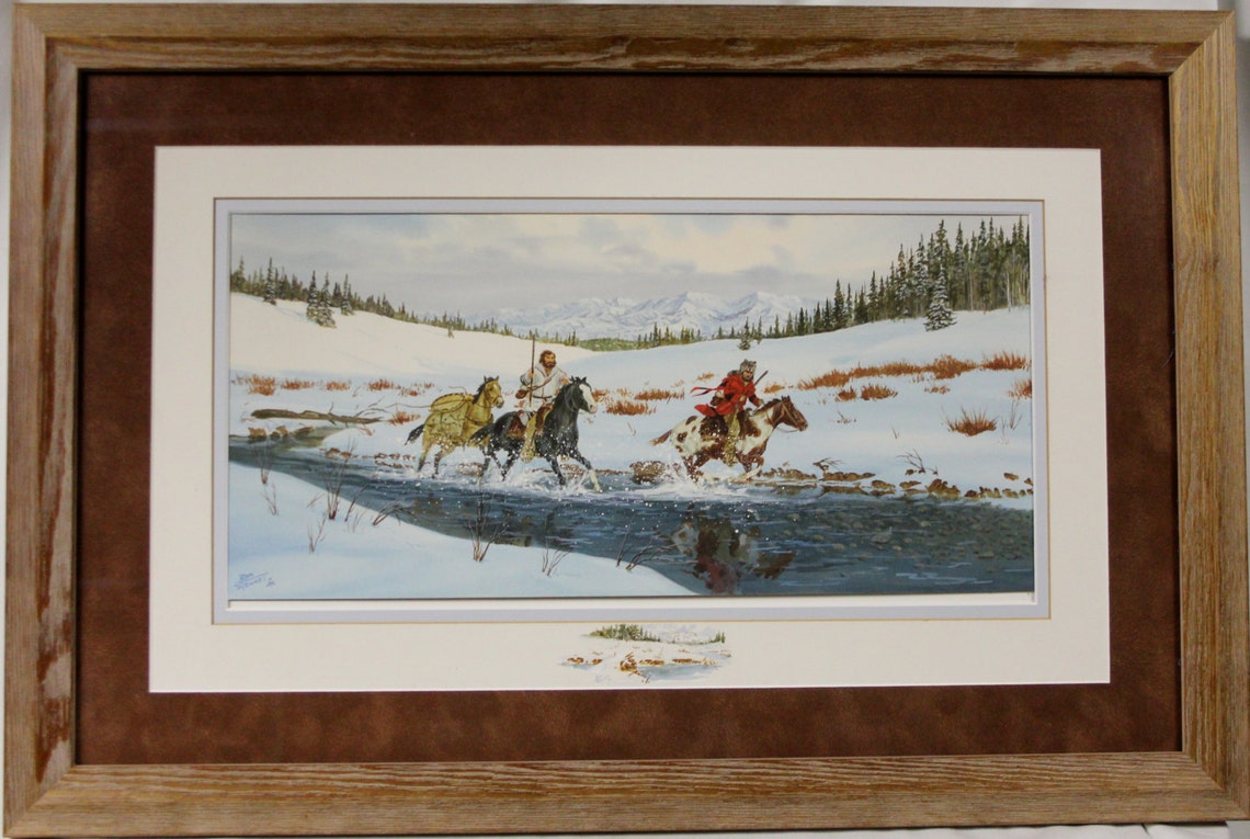 Western Artist: Ron Stewart, Water Color Painting With Remarque, run ...