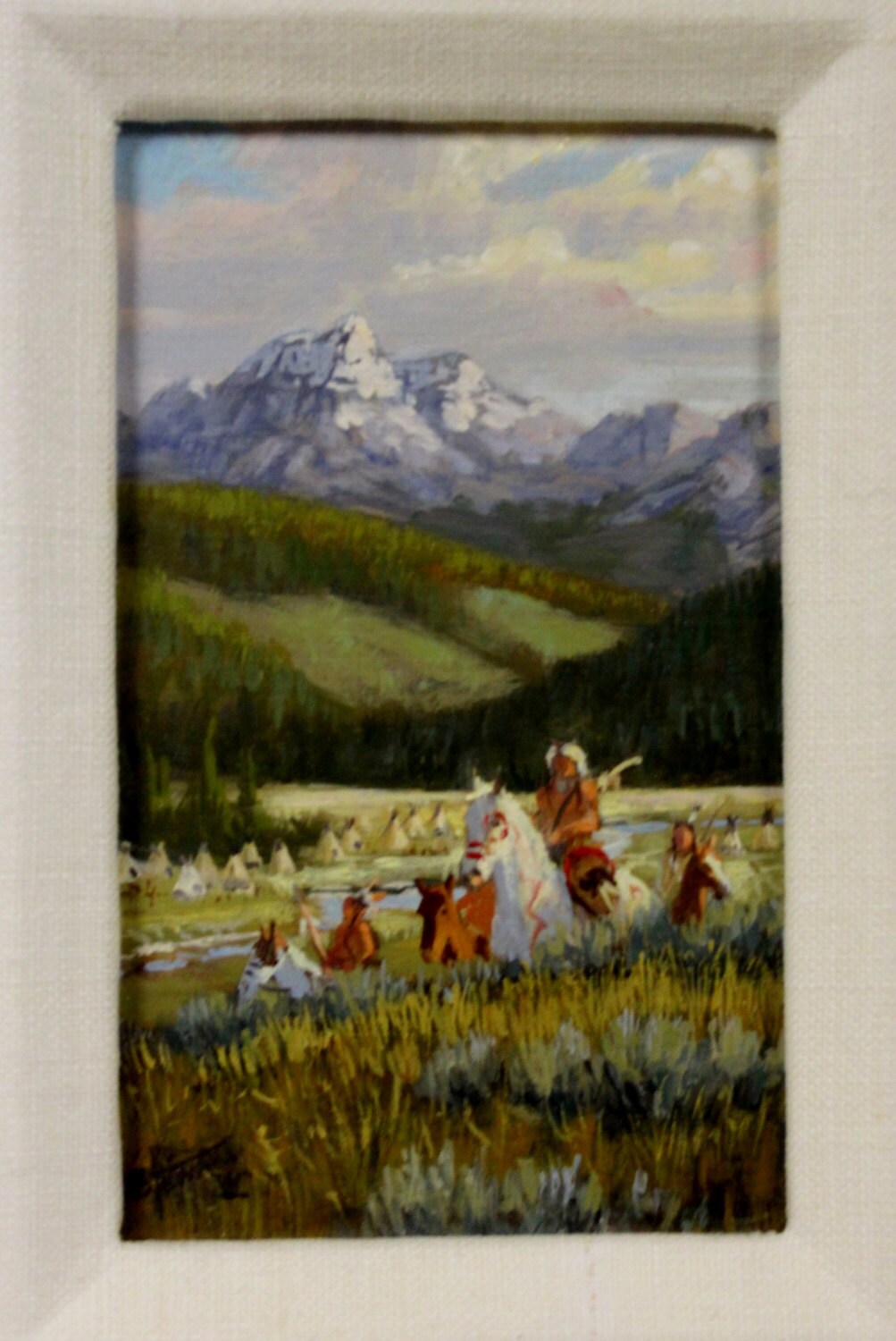 Western Artist: Ron Stewart, across the River, Oil Painting, Signed ...