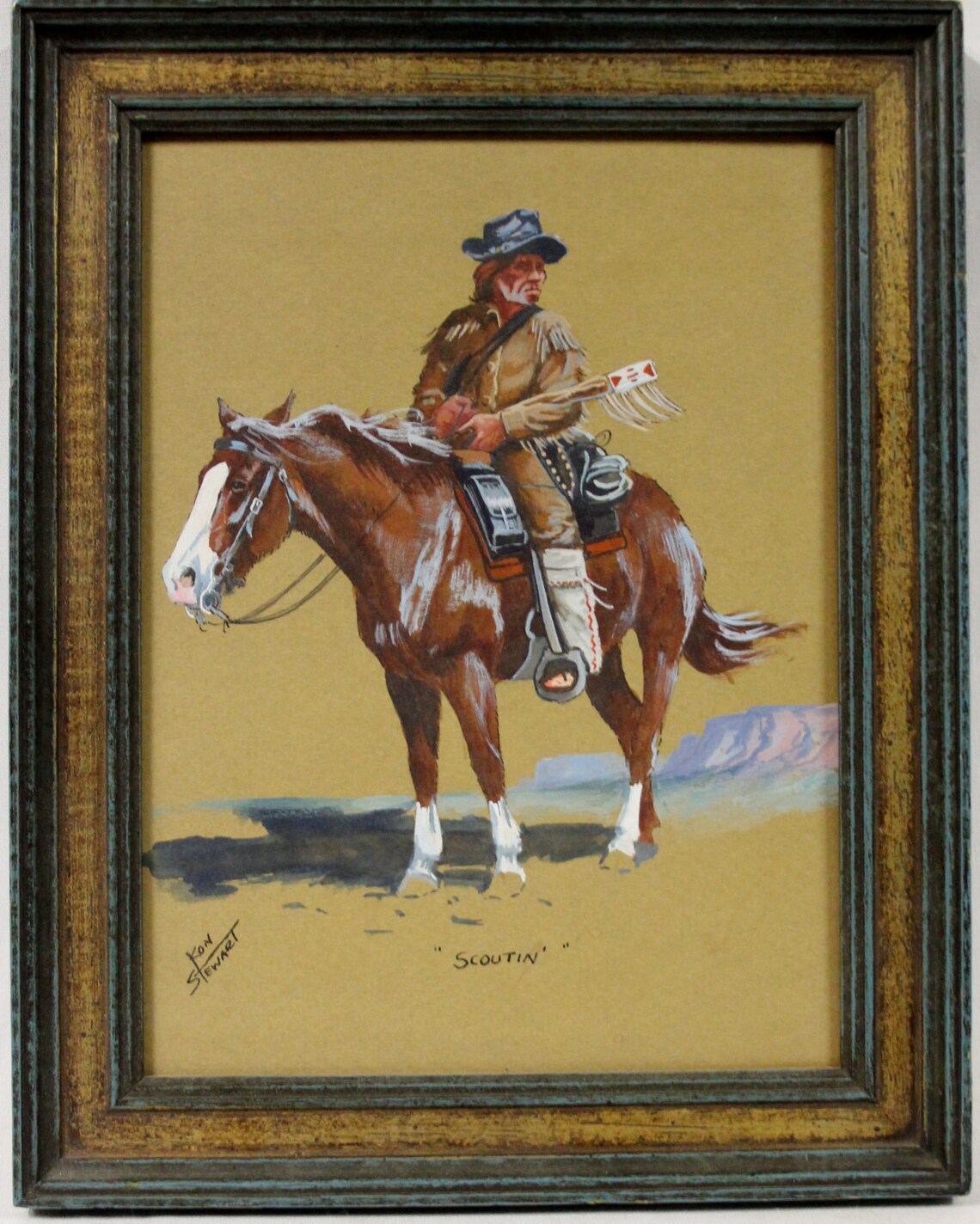 Western Artist, Ron Stewart, Water Color Painting, scoutin, Christmas ...