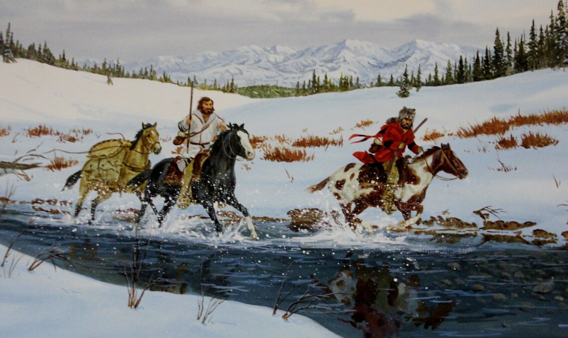 Western Artist: Ron Stewart, Water Color Painting With Remarque, run ...