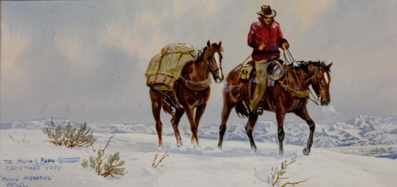 Western Artist: Ron Stewart, Water Color Painting, "packing Memories ...