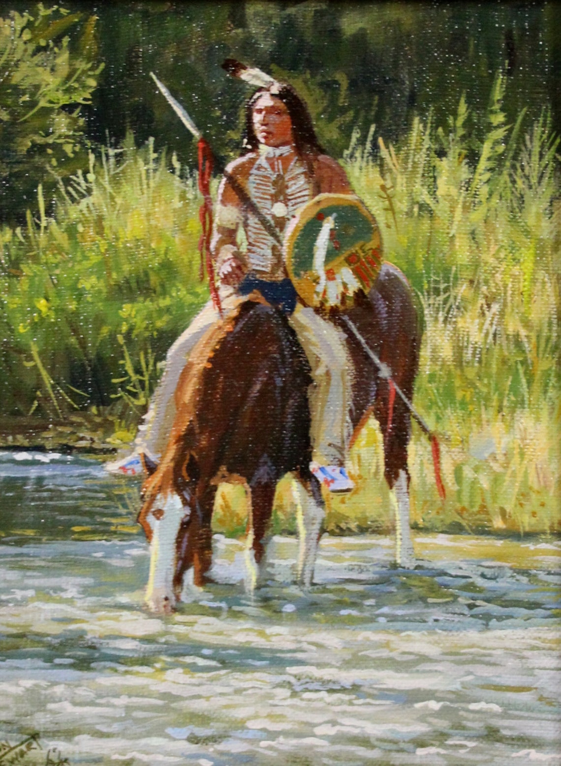 Western Artist: Ron Stewart Oil Painting, quiet Passage, Ca 1970, 721 ...