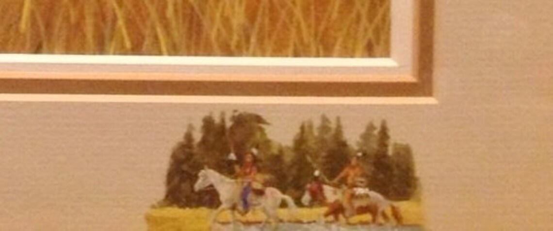 Native Art : Ron Stewart, "indian Warning", Signed, Opaque Water Color ...