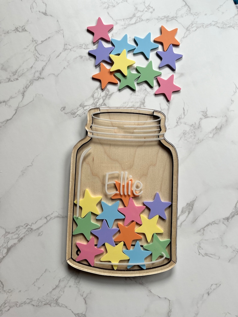 Personalized Reward Jar With Pastel Stars - Etsy