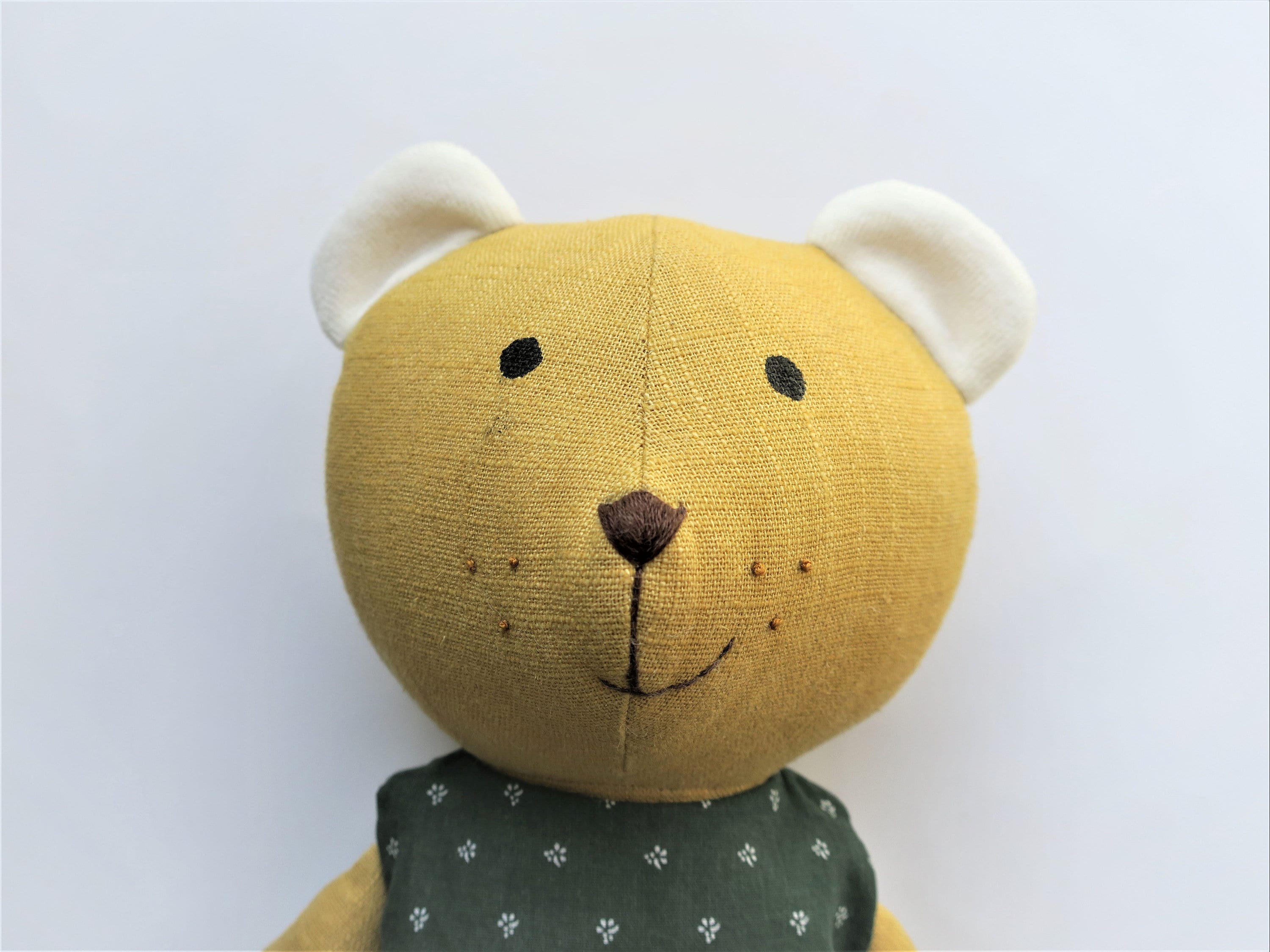 Teddy Bear Sewing Pattern Soft Toy in Linen Cotton DIY Gift for Baby ...