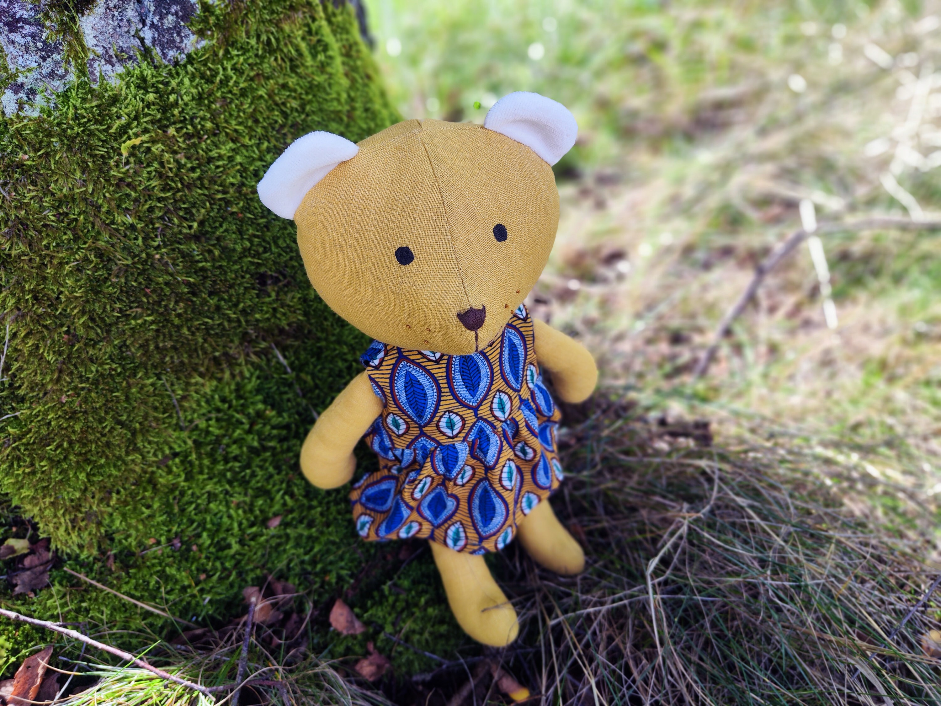 Teddy Bear Sewing Pattern Soft Toy in Linen Cotton DIY Gift for Baby ...