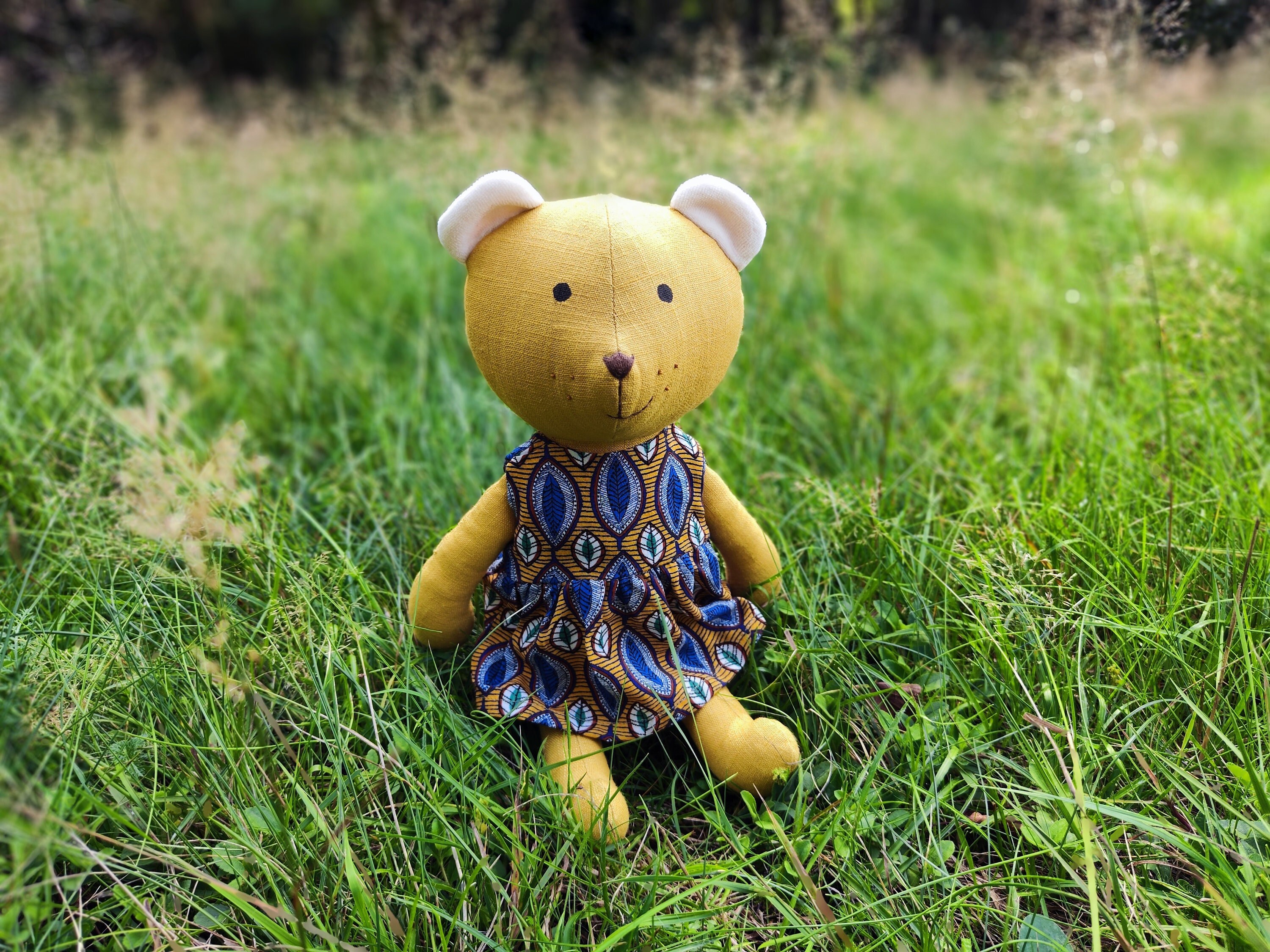 Teddy Bear Sewing Pattern Soft Toy in Linen Cotton DIY Gift for Baby ...