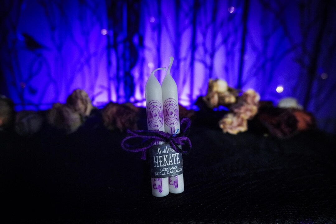 Hekate Magick Sigil Witchcraft Handmade Beeswax Spell Chime Candles 4 ...