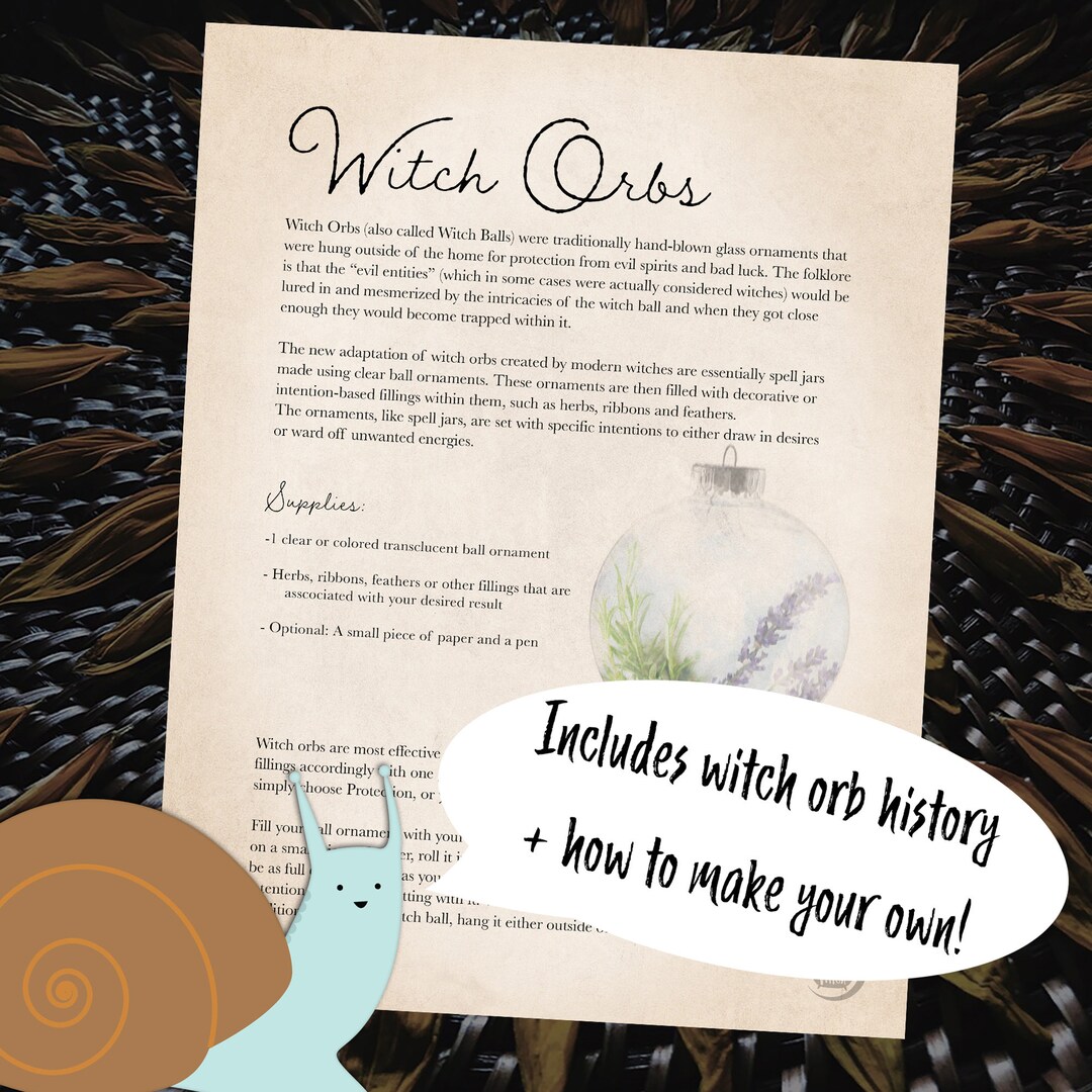 Witch Orb Grimoire Page - Digital Download for Book of Shadows - Etsy