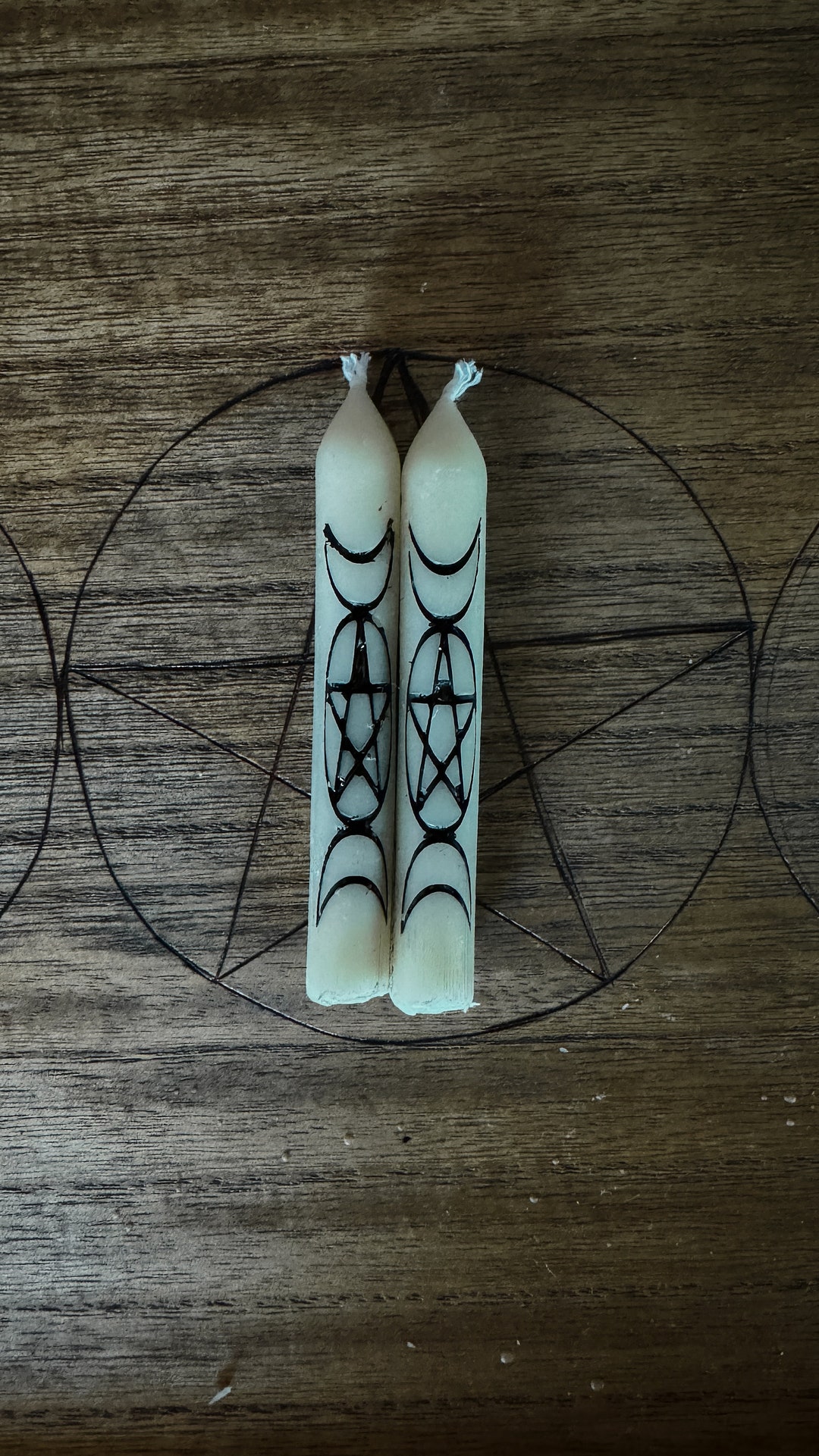 Protection Magick Sigil Witchcraft Handmade Beeswax Spell Chime Candles ...