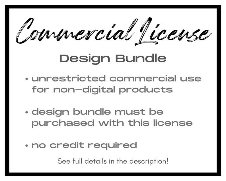 Commercial License - Design Bundle - Etsy