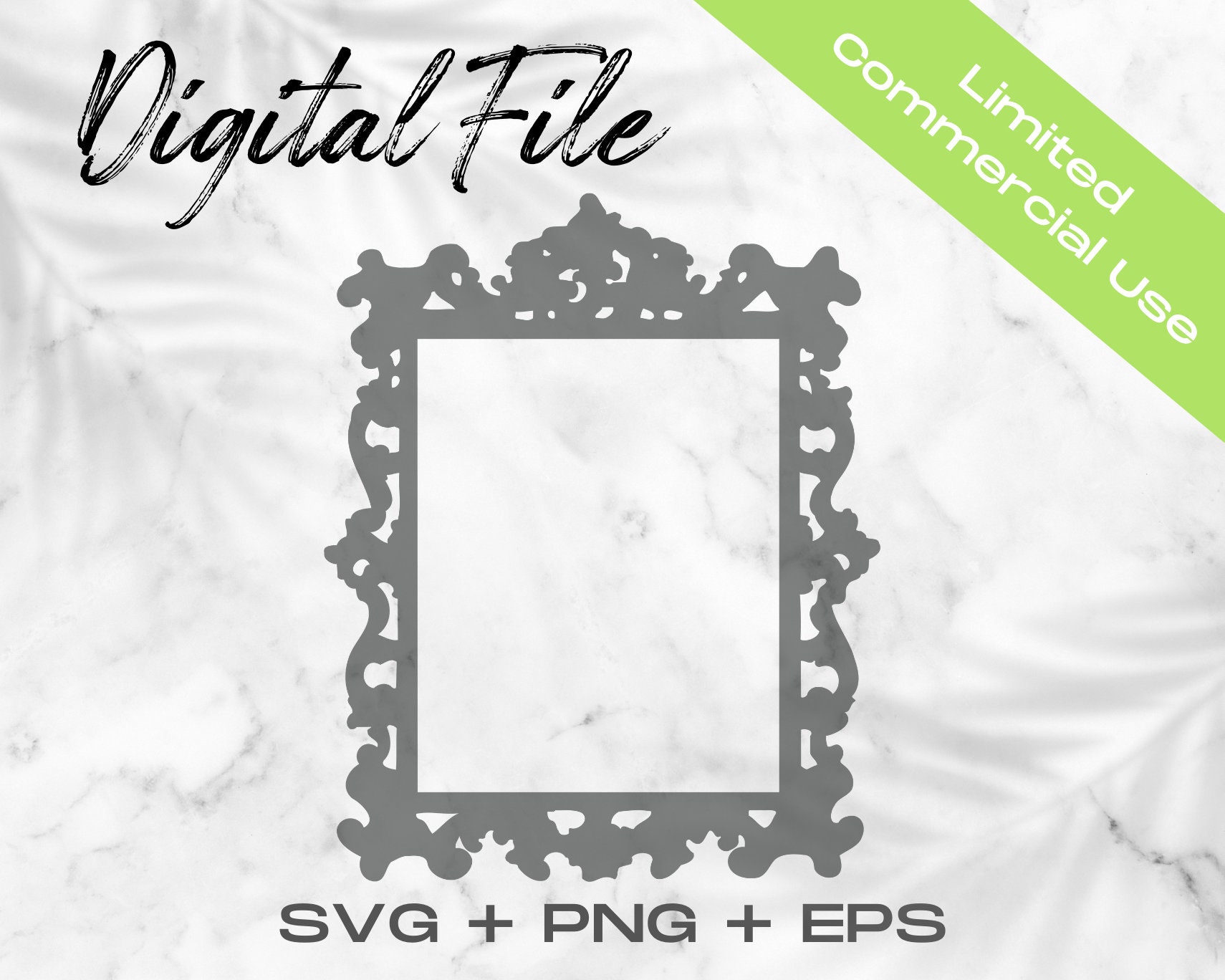 Ornate Rectangle Frame SVG, Wall Decor Clipart, Wall Decor Cut File ...