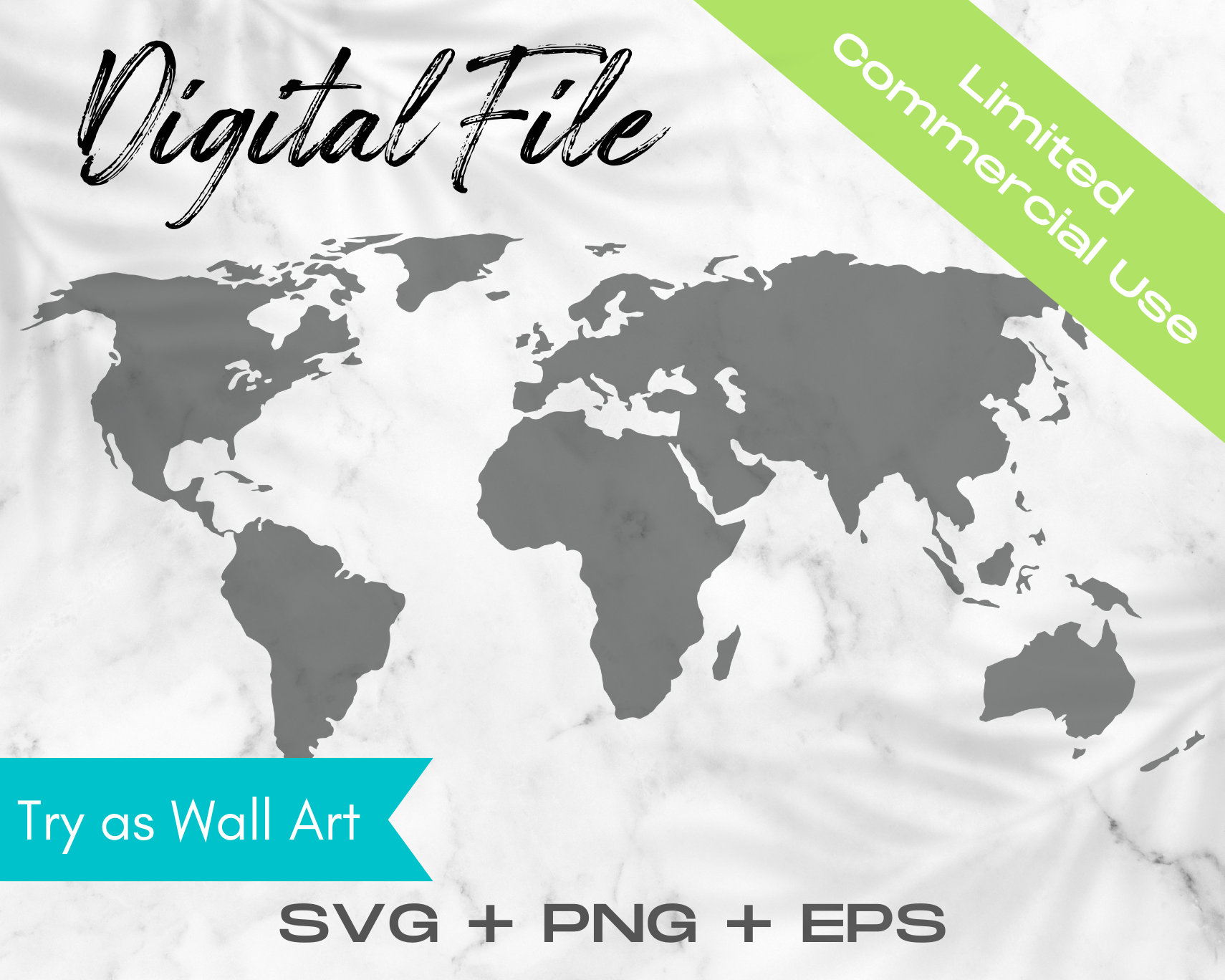 World Map SVG, World Map Clipart, World Map Silhouette Cut File, World ...
