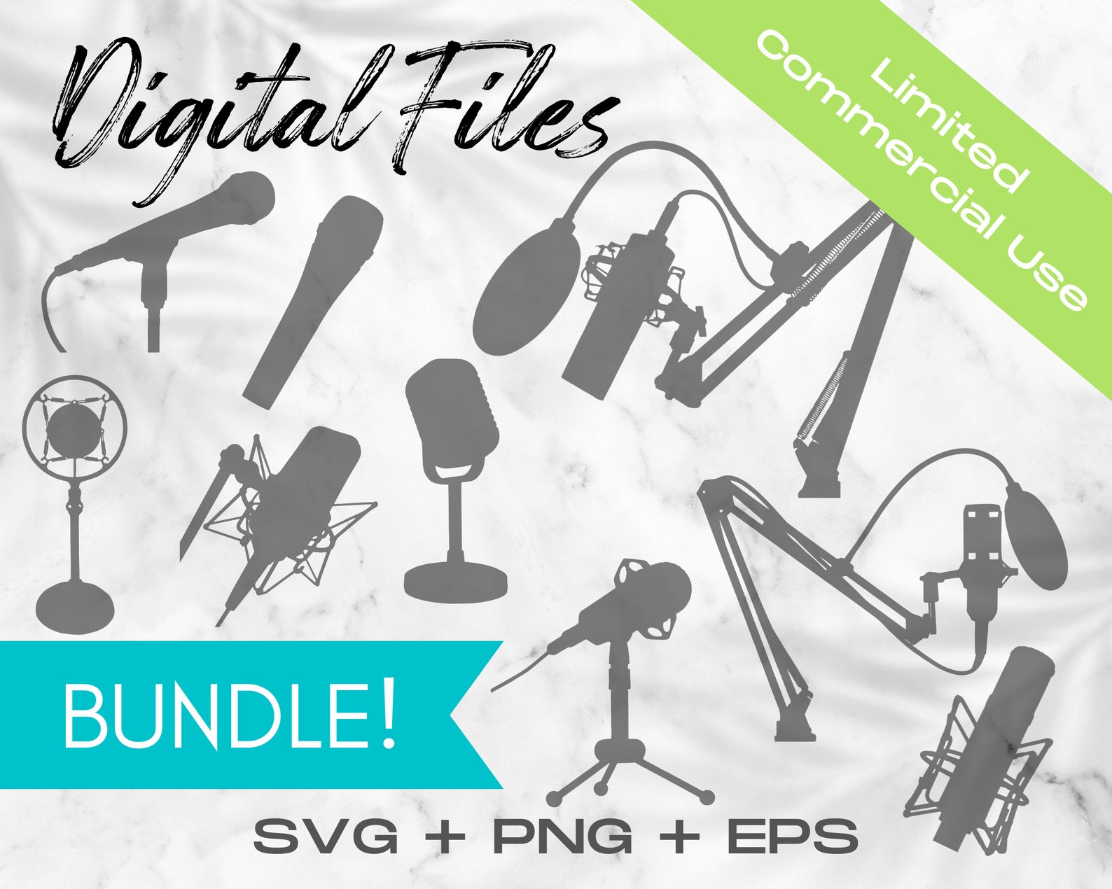 Microphone Svg, Vintage Microphone Svg, DJ Mic Cut File, Retro ...