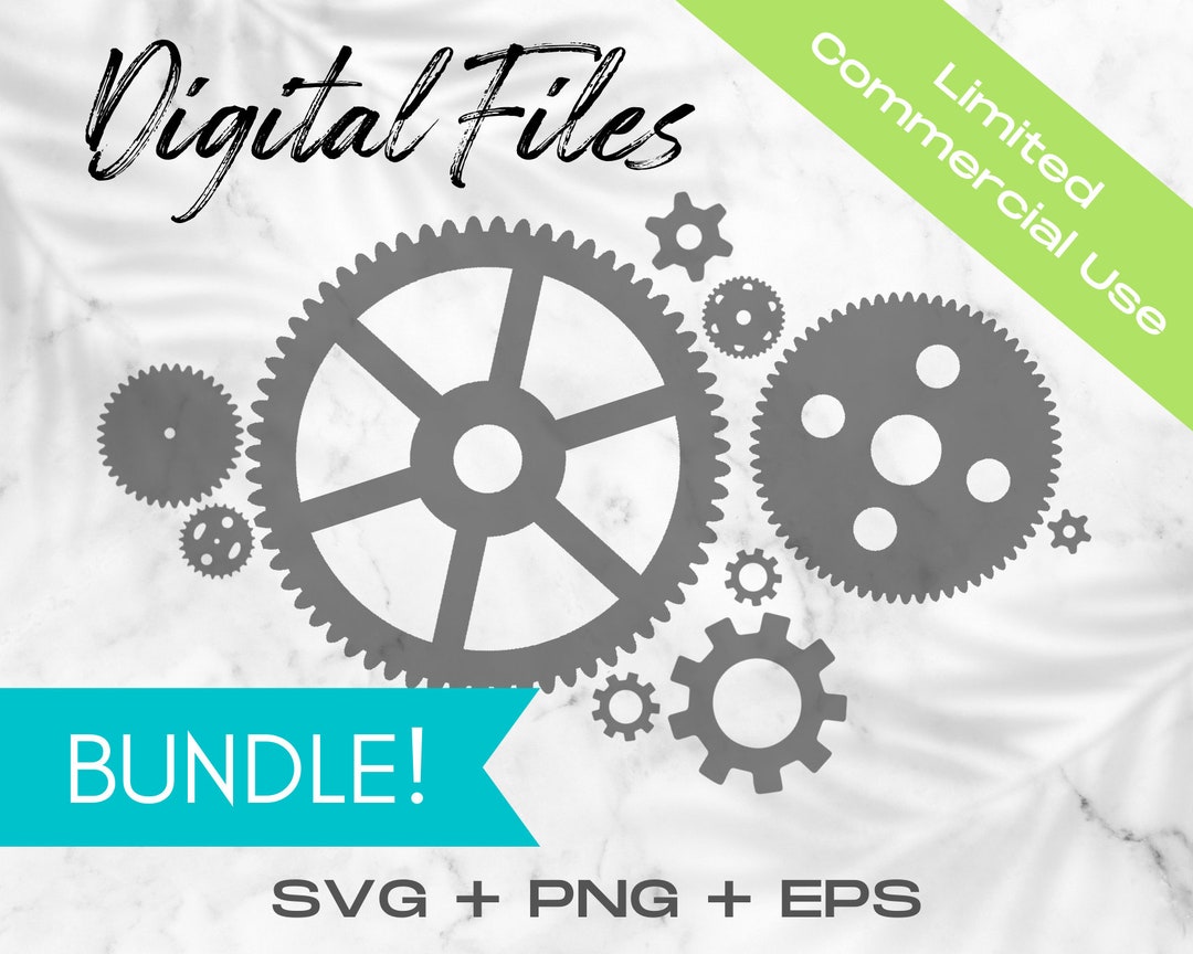 Gears Wall Art SVG, Gears Clipart, Machine Gears Cut File, Machine ...