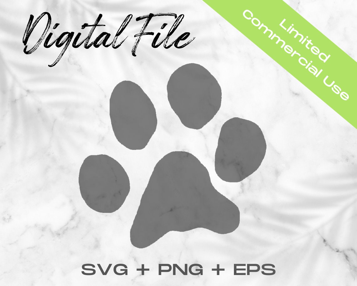 Pawprint SVG, Paw SVG, Cat Clipart, Dog Cut File, Cat Cricut File ...