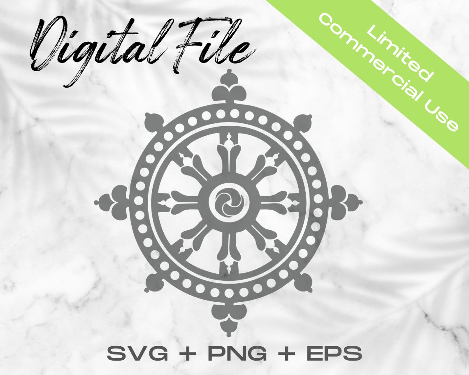 Dharma Chakra SVG, Buddhist Clipart, Dharma Chakra Silhouette Cut File ...