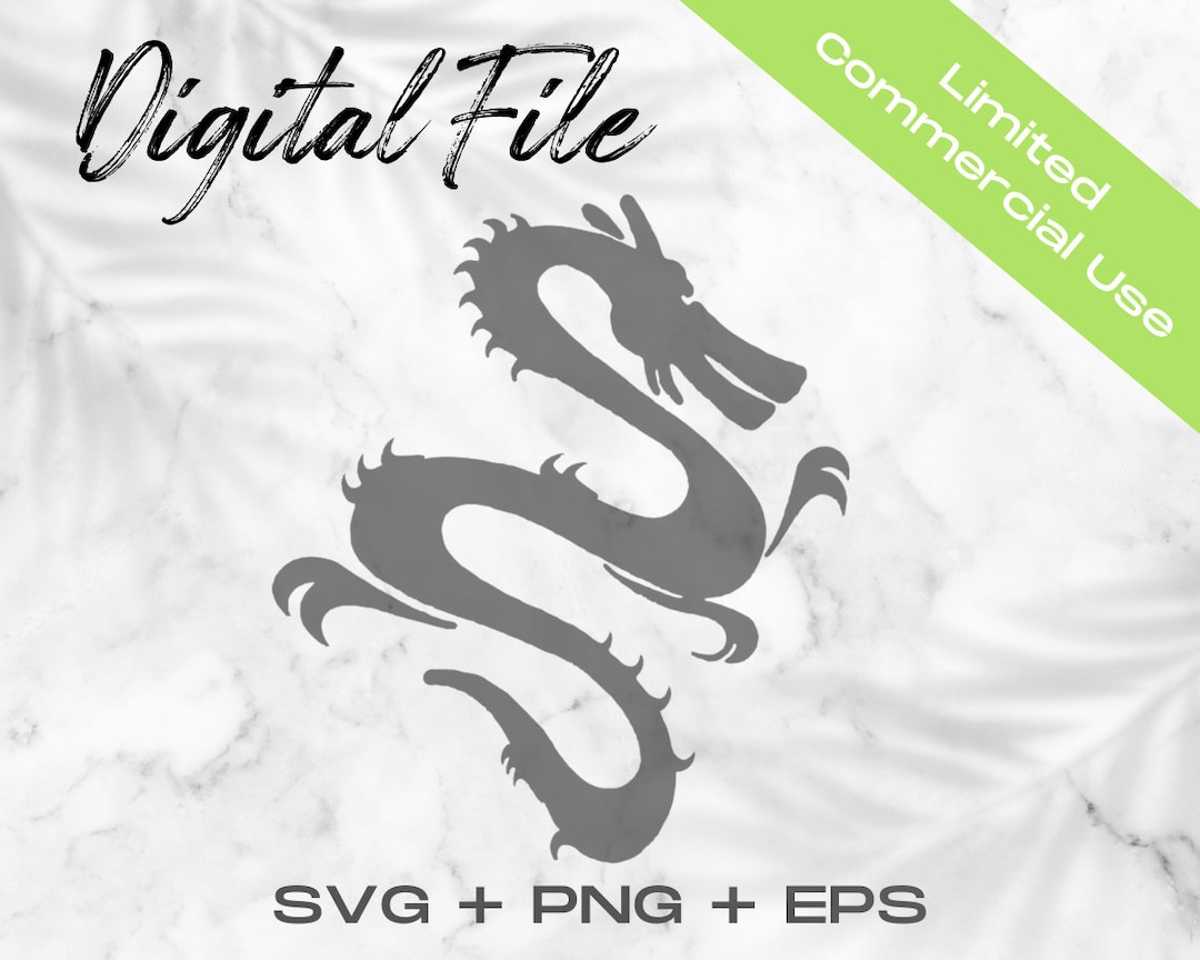 Dragon SVG, Chinese Clipart, Chinese Dragon Silhouette Cut File, Dragon ...