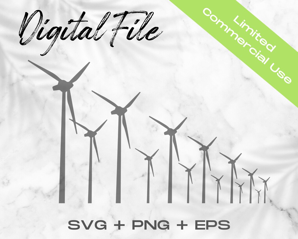 Wind Turbines SVG, Wind Power Clipart, Wind Turbine Cut File, Wind ...