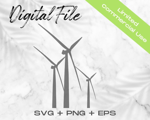 Wind Turbines SVG Wind Power Clipart Wind Turbine Cut File | Etsy