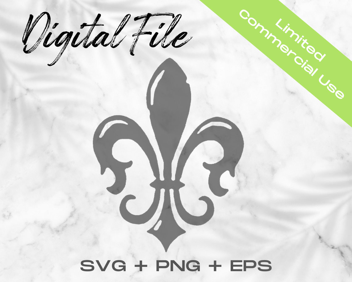 Fleur De Lis SVG Floral Clipart Floral Accent Silhouette Cut - Etsy