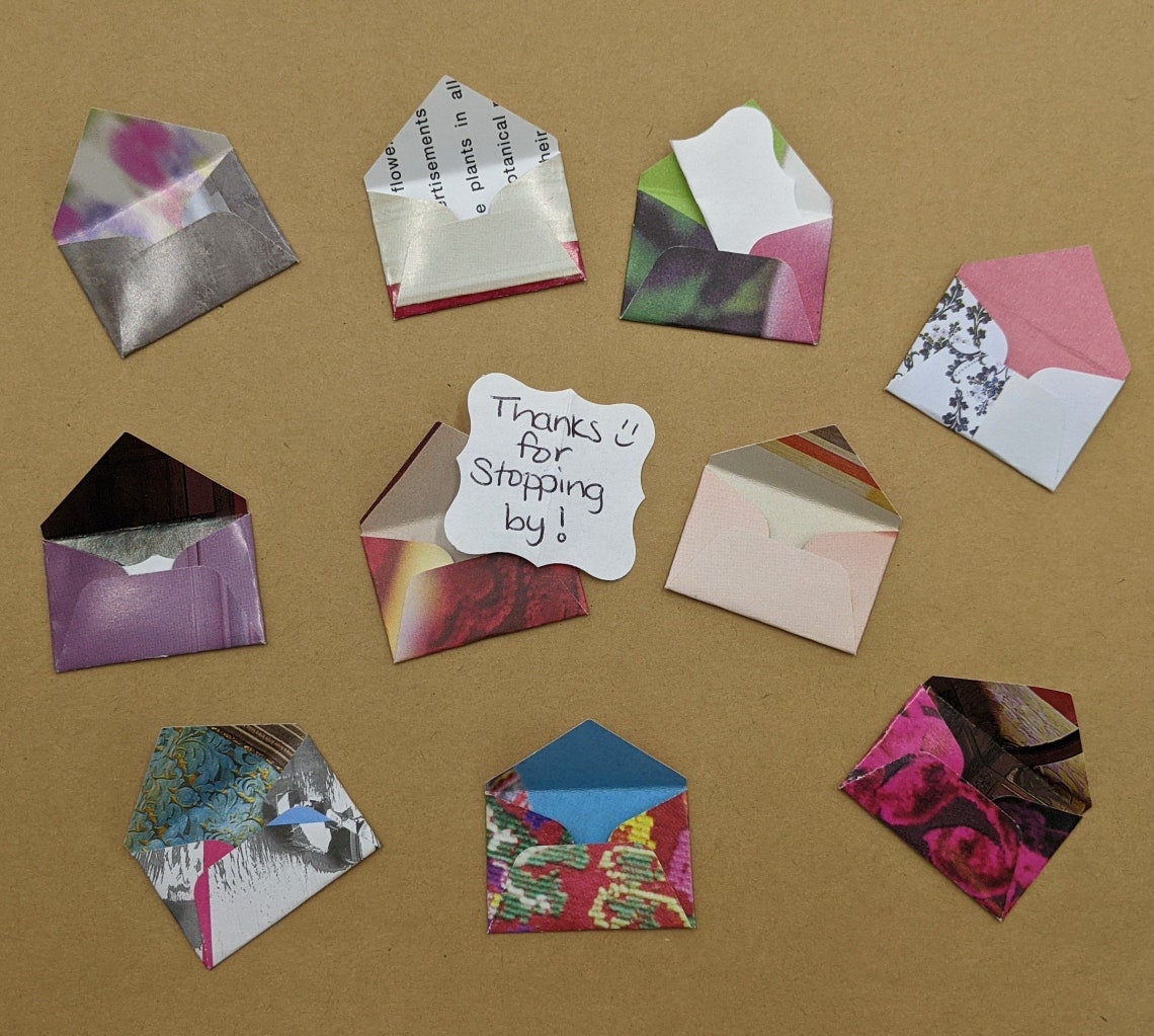 Teeny Tiny Envelopes, Set of Mini Envelopes With Note Card, Recycled ...