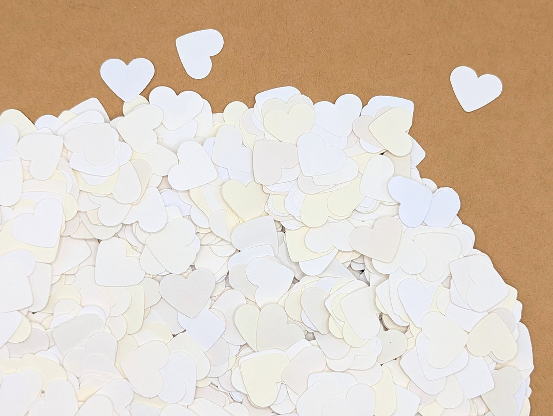 Recycled Book Pages, Heart Confetti, Book Lover Gift, off White Wedding ...