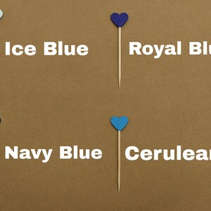 Heart Cupcake Toppers Blue Party Decor Heart Decorations | Etsy