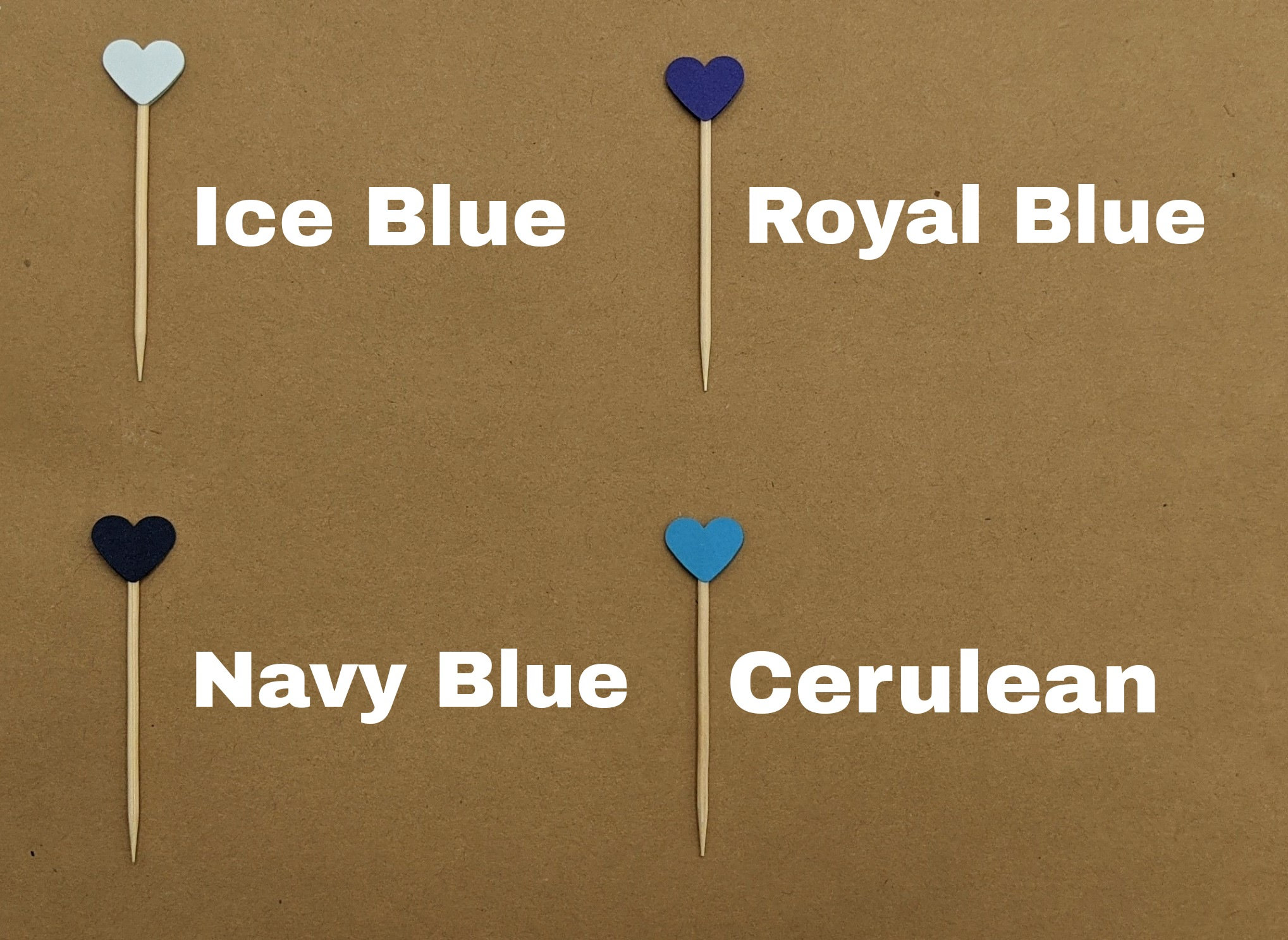 Heart Cupcake Toppers Blue Party Decor Heart Decorations - Etsy