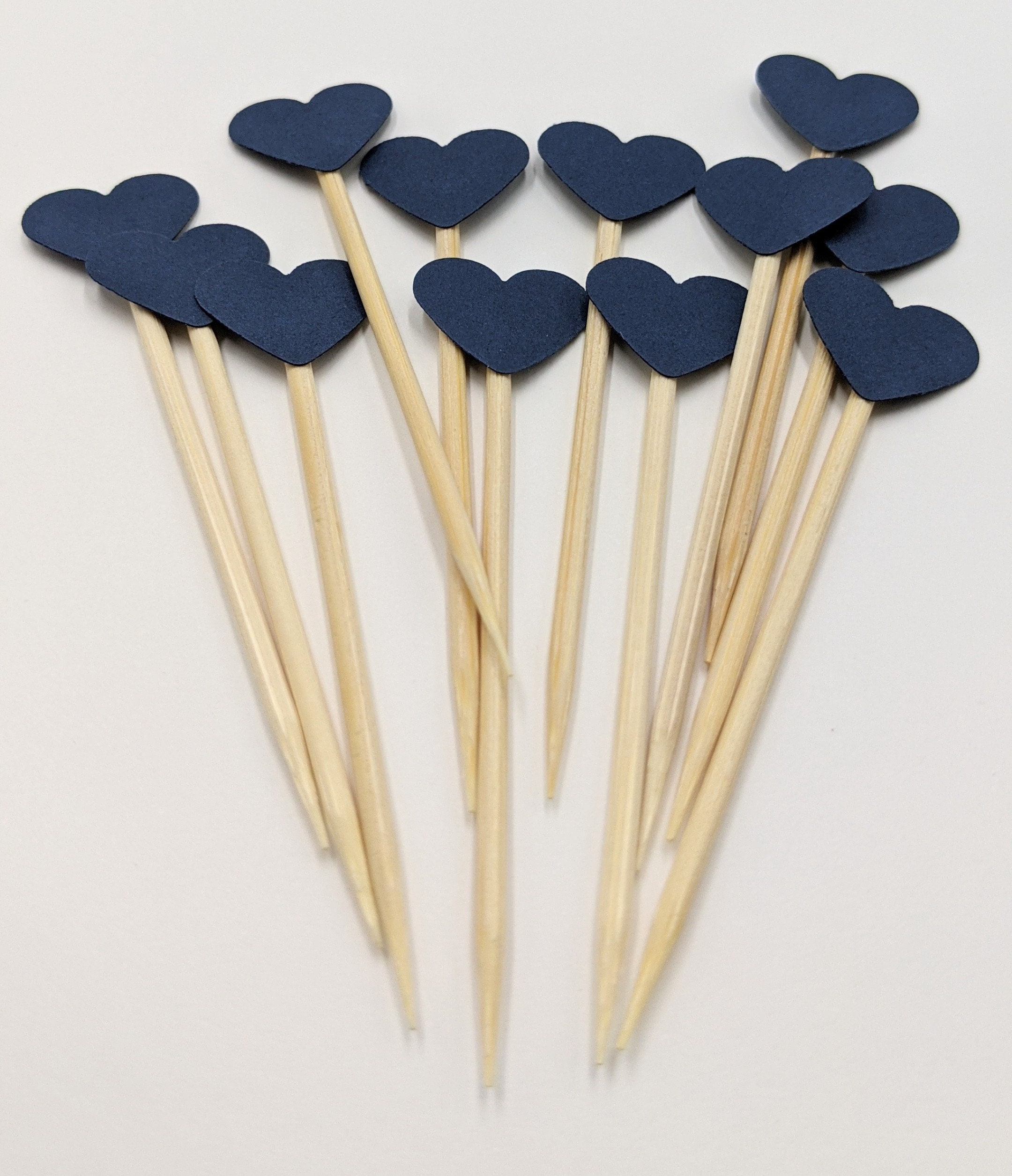 Heart Cupcake Toppers Blue Party Decor Heart Decorations - Etsy