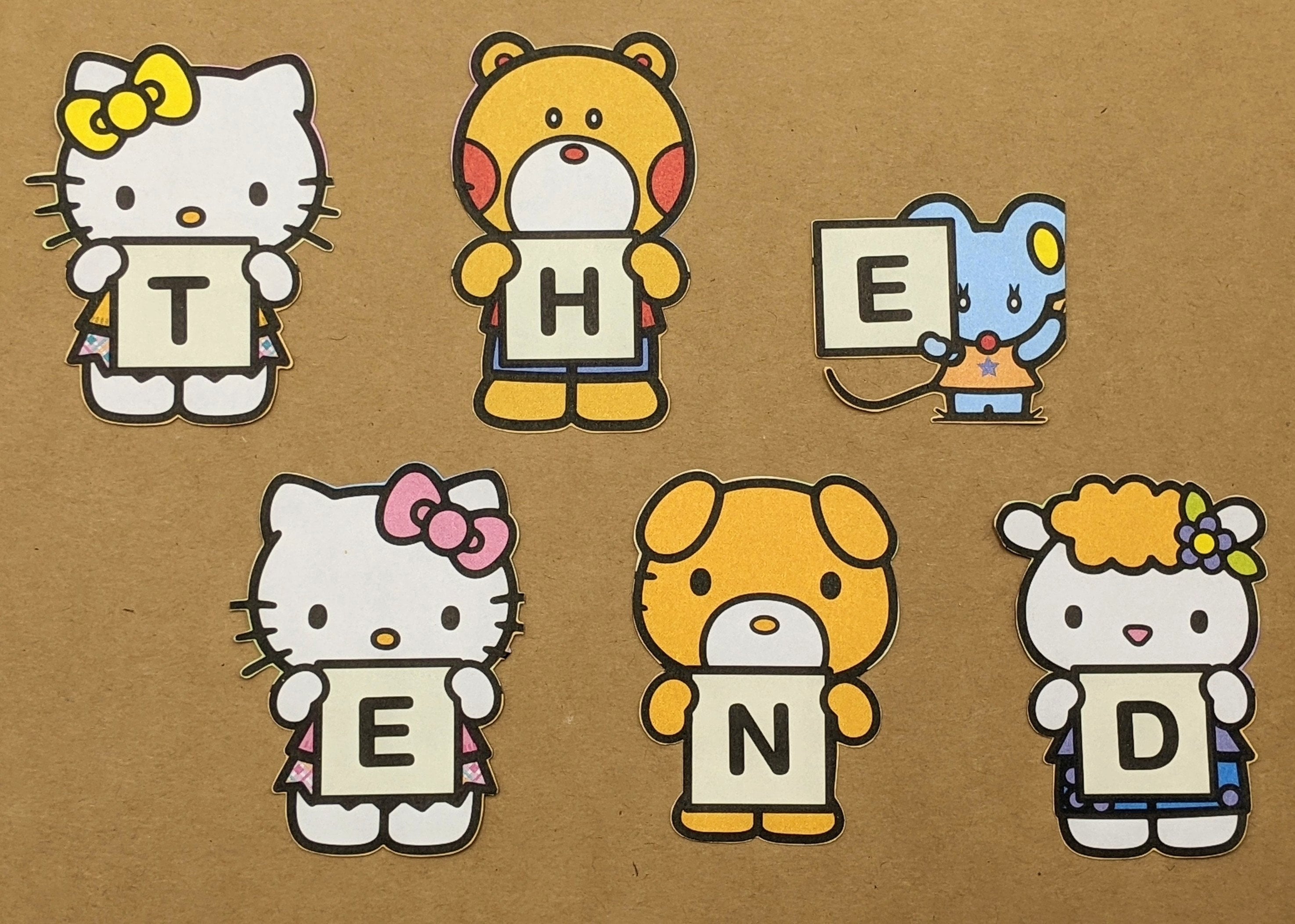 Hello Kitty Cutout THE END Scrapbook Collage Card Name Tag | Etsy