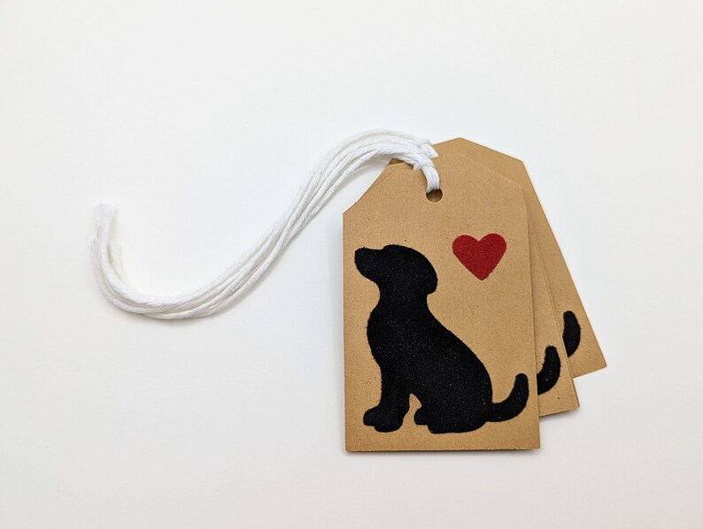 Black Dog Gift Tag, Kraft Paper Tag, Gift for Dog Lover, Journaling Tag ...