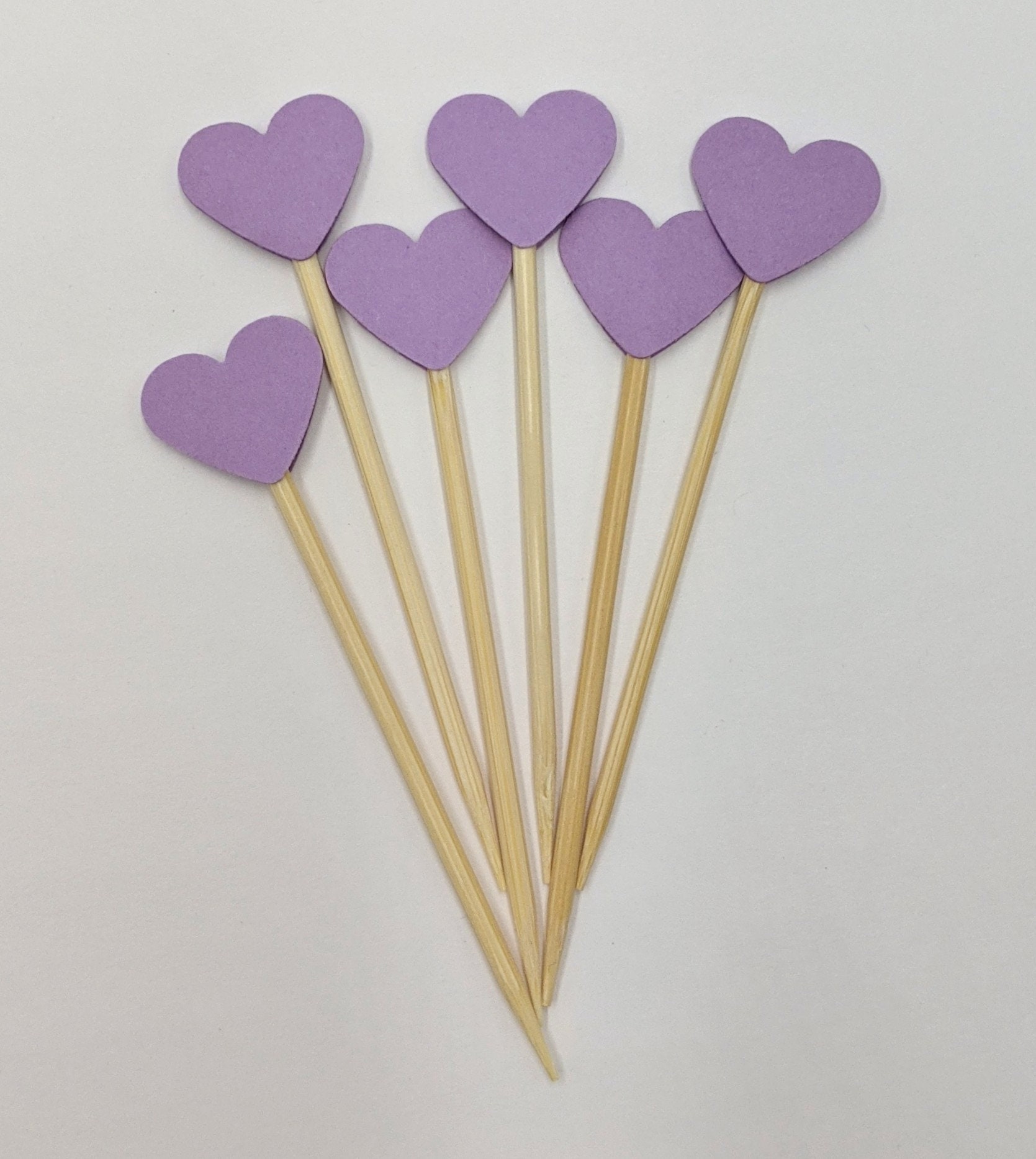 Purple Heart Cupcake Topper, Appetizer Pick, Lavender Baby Shower ...